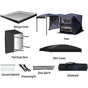 MERAXI Car Rear Tent Automatic Pop Up Tailgate Tent Rear Door Hatch Tent - SUV Trunk Tents Car Tail Tent with Big Screen & Extendable Awning