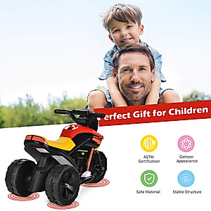 Costzon Toddler Motorcycle, 6V Battery Powered 3 Wheels Ride on Motorcycle with Cartoon Windshield, Music, Horn, Forward Backward Switch, Electric Motorcycle for Kids Toddlers Girls & Boys