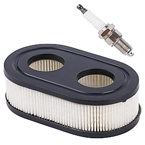 Lawn Mower Air Filter Set Spark Plug for Troy-Bilt TB110 TB115 TB200 TB230 TB330 TB370 Walk Behind Lawn Mower
