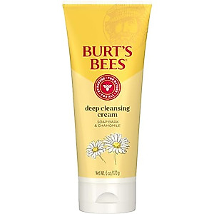 Burt's Bees Deep Cleansing Cream with Soap Bark and Chamomile, 98.9% Natural Origin, 6 Ounces