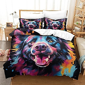 Dog 3D Bedding Set for Boys Kids Girl Duvet Cover Children Teens Comforter Cover Printed Bedspread/Quilt Cover for All Seasons Twin（173x218cm）