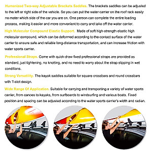Alavente Kayak Saddles, Boat Canoe Carrier Tie Down Straps Surf Ski Roof Top Mounted on Car SUV Truck Crossbar, Universal Kayak & Canoe Car Racks