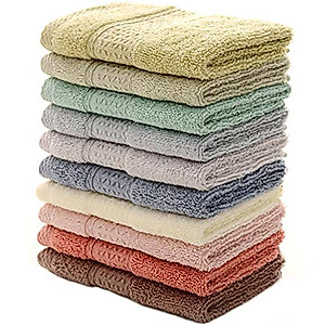 12-Pack Face Towels,Multi-Color Soft Washcloth 35*35cm (1)