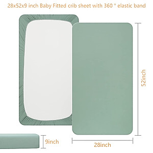 kookoomia Fitted Crib Sheet Set 2 Pack Baby Sheets for Standard Crib Toddler Mattress Cover Soft Microfiber Breathable Mattress Cover 28x52x9in