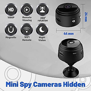 Hidden Video Cameras-1080P HD Pet Camera Mini Indoor Security Camera, for Indoor Outdoor, with App, Night Vision, Local & Cloud Storage