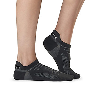 TAVI NOIR Parker Lightweight Sock for Run, Hike, Bike - No Show Sport Socks, Ebony, Small