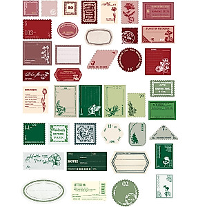 Scrapbooking Sticker Japanese Stickers Tickets Postmark Labels Tags Postcard Writable Sticky Note Decorative Label for DIY Art Crafting Journaling Scrapbook Diary Letter Planner Journal Calendar