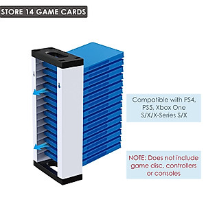 Acogedor Video Game Storage Tower for // One, Video Game Shelf Console Organizer with 14 Card Slots, Vertical Video Game Holder Rack