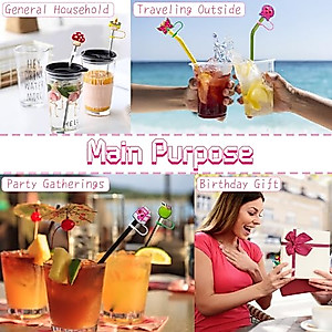 30 Pcs Different Random Straw Covers Cap,Cute Dust Proof Straw Toppers,Reusable Straw Covers Cap for Tumblers,10 mm Tumbler Cup Straw Accessories