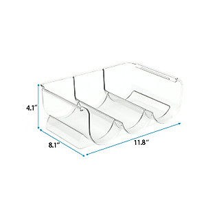 OKITCHEN Set of 4 Refrigerator Wine Rack, Cabinet Water Bottles Storage Organizer, Stackable Wine Rack for Kitchen Countertop Save Space, 1-Bottle 4 Packs