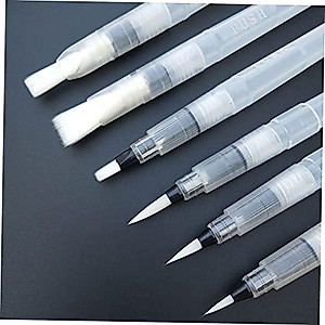VILLFUL 9 Pcs Water Color Brush Pens Ink Pen Set Water Soluble Colored Pencils Flat Pen Writing Brush Painting Pen White Pointy Watercolor Brush Water Brush Pen Water Coloring Brush Pen