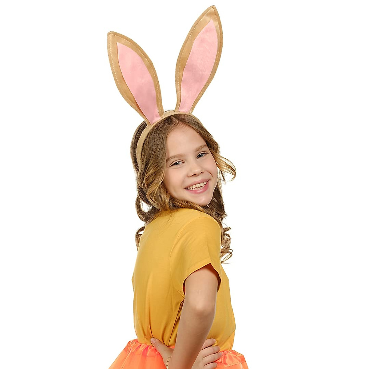 Funcredible Brown Bunny Ears - Bunny Ears Headbands - Bendable Bunny Ears - Bunny Rabbit Cosplay Costume Accessories for Kids and Adult