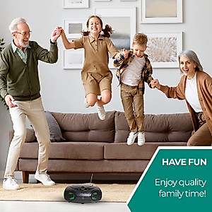Philco Portable Bluetooth Boombox CD Player with AM FM Radio and USB Playback | Fun Lights |Stereo Sound | CD Player is Compatible with MP3/WMA/CD-R/CD-RW CDs | 3.5mm Aux Input | AC/Battery Powered