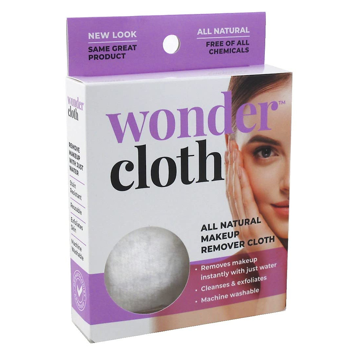 Wonder Cloth (Pack of 6) - All Natural Make-Up Remover Cloth, Removes Makeup Instantly with Just Water, Cleanses and Exfoliates, Machine Washable