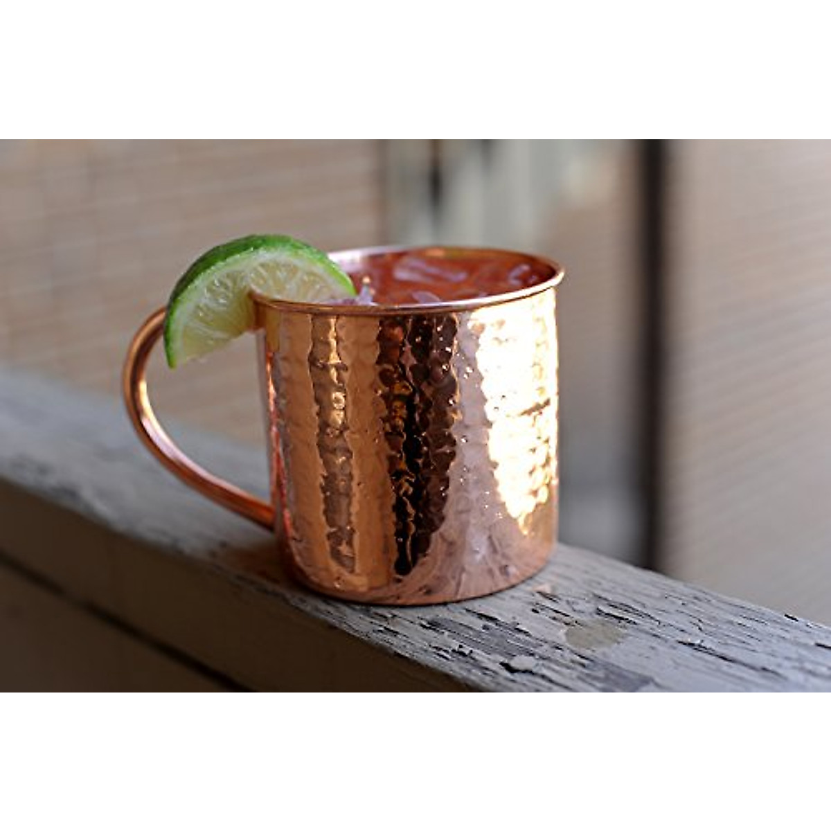 Alchemade 100% Pure Copper Hammered 16 Oz Mug - Perfect Cup For Moscow Mules, Other Cocktails, Or Your Favorite Beverage - Keeps Drinks Colder, Longer