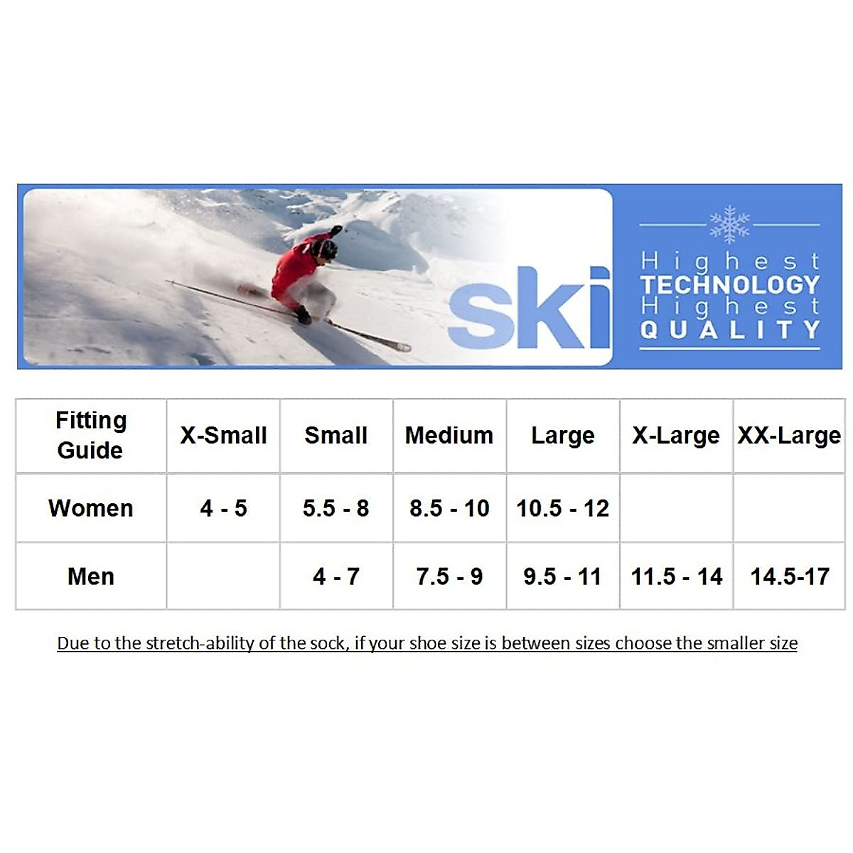 Eurosock unisex adult Eco Light Weight Ski Socks, White/Lime, Large US