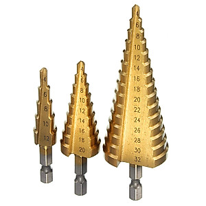 4-12mm 4-20mm 4-32mm HSS Step Drill Bit High Speed Steel Pagoda Drill Bit Hole Cutter (4-32mm)