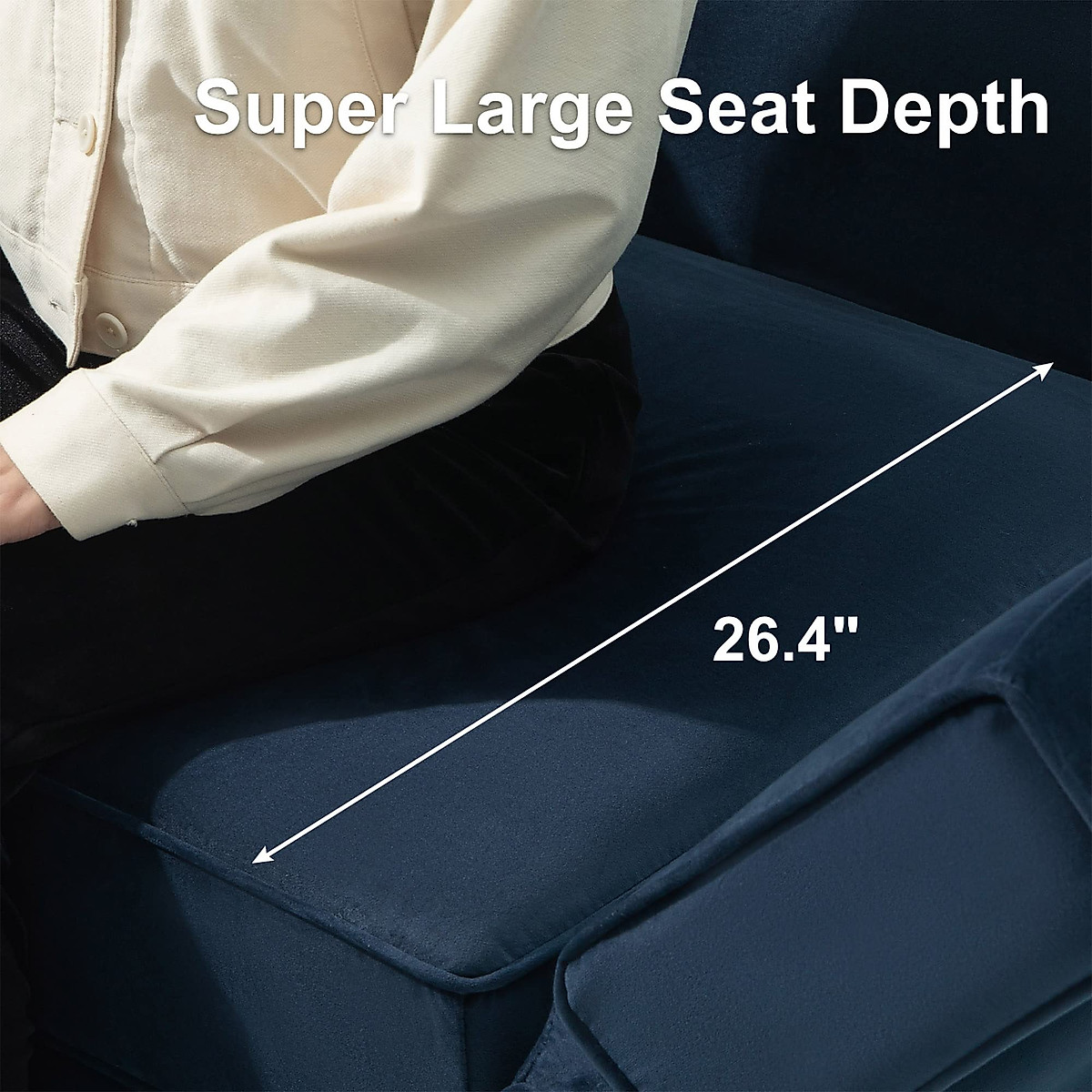 Belffin Oversized Modular sectional Sofa with Double Chaises U Shaped Sleeper Sofa Couch Reversible with Storage Velvet Blue