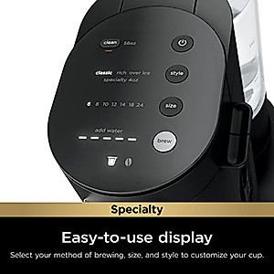 Ninja PB051 Pods & Grounds Specialty Single-Serve Coffee Maker, K-Cup Pod Compatible, Built-In Milk Frother, 6-oz. Cup to 24-oz. Travel Mug Sizes, Black