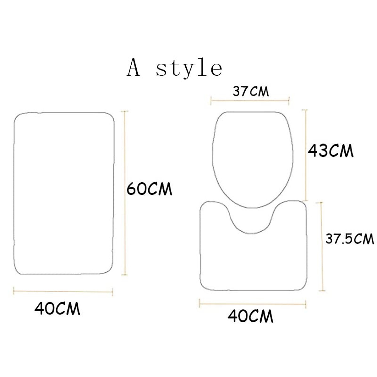 DIY Custom Bathroom 3 Piece Set Non Slip Toilet Pattern Toilet Seat Cover 3 Piece Set Bath Mat Bathroom Carpet，Bath Mat Sets 3 Piece Machine Washable
