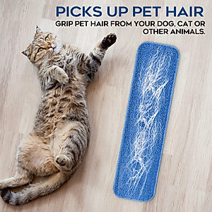 MATTHEW 18'' Microfiber Spray Mop Replacement Pads Heads for Wet Dry Reusable Mops Floor Home Commercial Cleaning Refills, Machine Washable Fits Compatible with Bona Mop&Most Spray Mops Blue (3 Pack)