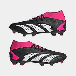 adidas Unisex Predator Accuracy.2 Firm Ground Soccer Shoe, Black/White/Team Shock Pink, 7.5 US Men