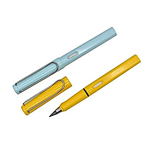 Lopenle 6pcs Eternal Pencils Inkless Pen With 12PCS Replaceable Refills Technology Unlimited Writing Magic Pencil For School Office Professional Use