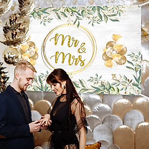 Aonbon Mr & Mrs Backdrop, Wedding Backdrop Banner, Wedding / Engagement / Bridal Shower Party Decoratoions