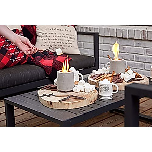 Mud Pie Round Wood Serving Platter, Brown, 20" Dia