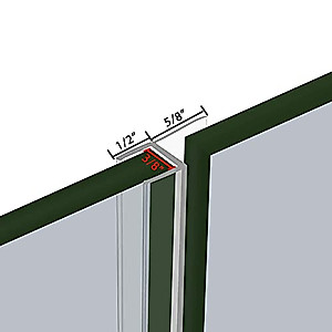 Serene Valley Frameless Shower Door Seal Strip for 3/8" Glass, Super Clear and Strong Material for Water Blocking - 78" Doorside Strip Plus 78" Bottom Strip, 2pcs