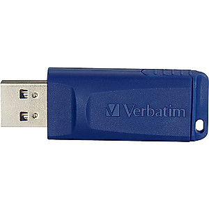 Verbatim 8GB Retractable USB 2.0 Flash Thumb Drive with Microban Antimicrobial Product Protection – Five Pack Blue