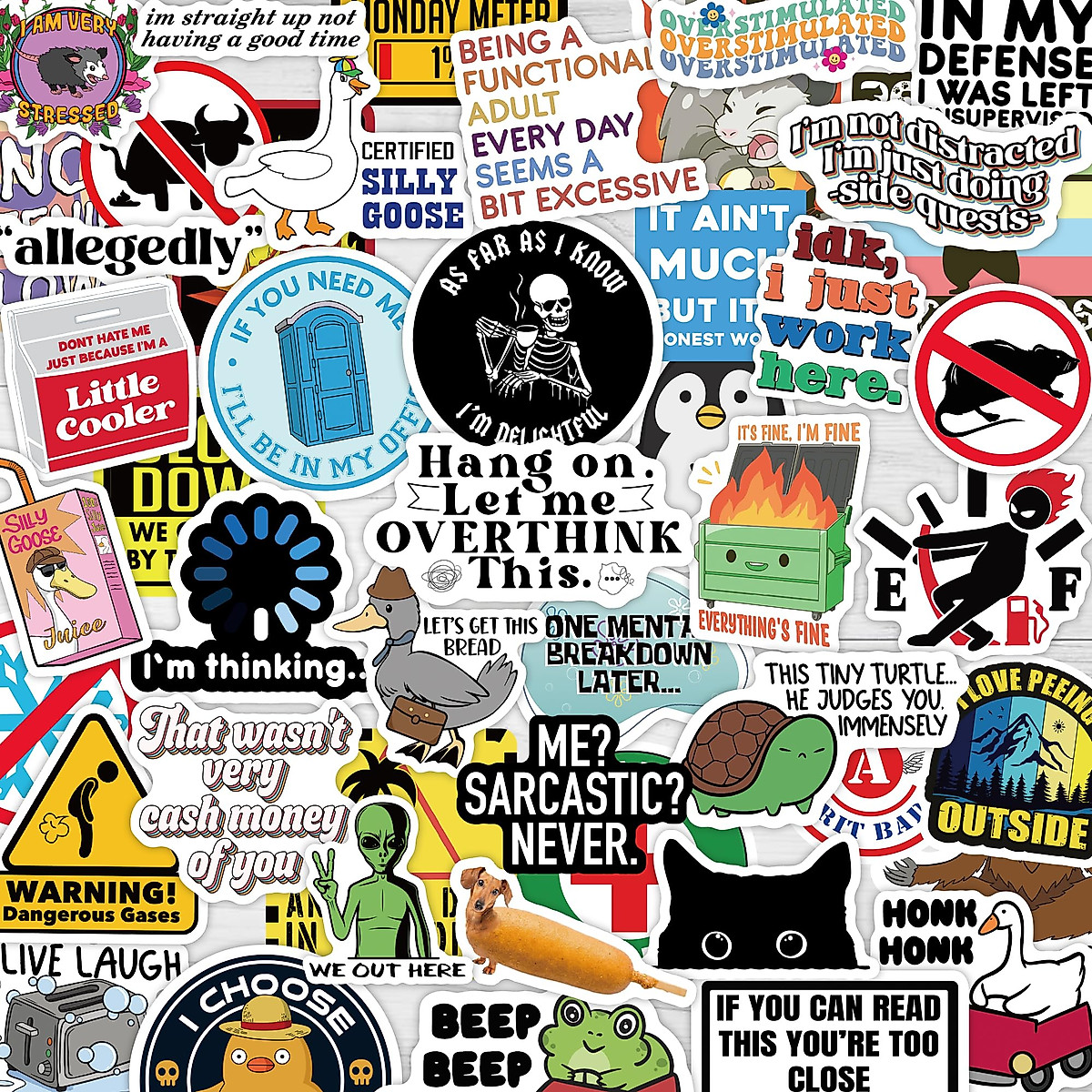 200 Pcs Funny Stickers for Adults (Dirty) Meme Water Bottles Sticker Pack Waterproof Cool Accesory for Laptop, Hard Hats, Sarcastic, Scrapbooking Decals
