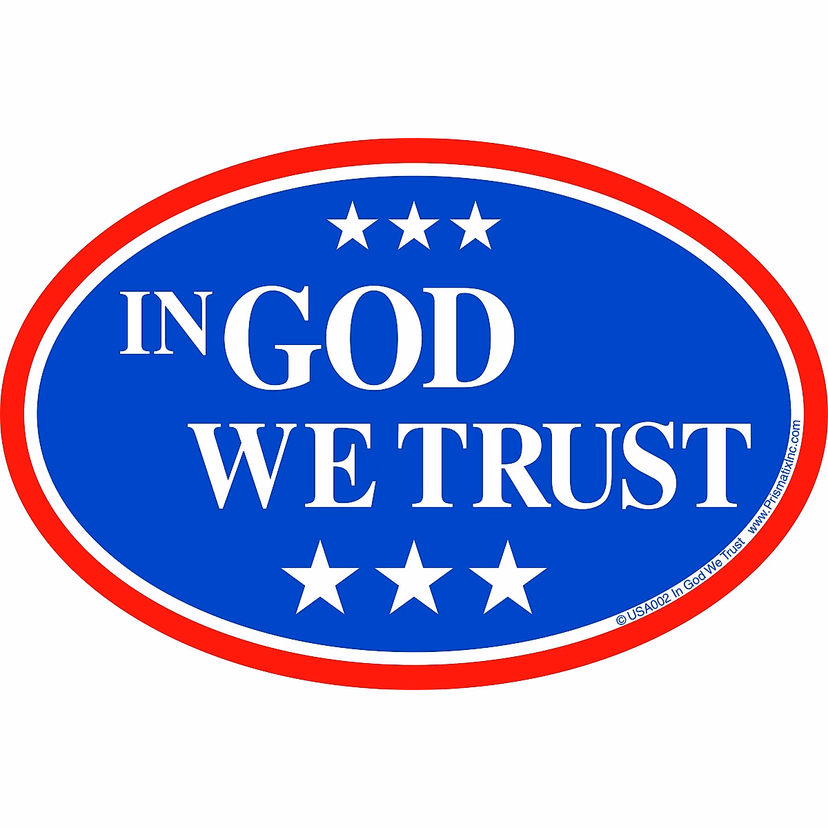 Prismatix Patriotic Magnet - American Flag with Bright Colors - Long Lasting Magnets for Cars - Refrigerator Car Decals - Well Designed Magnetic Fridge Decal-Made in USA (6" x 4", in God We Trust)