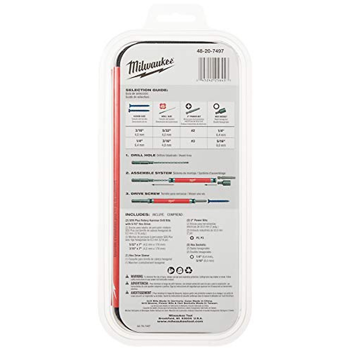 MILWAUKEE ELEC TOOL 48-20-7497 Tapcon SDS Install Kit,