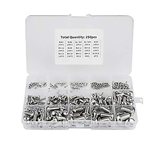 Screws Set, 250pcs High Hardness Socket Screw Bolt for Keyboard for DIY for Motherboard for Computer Hard Disk for Memory