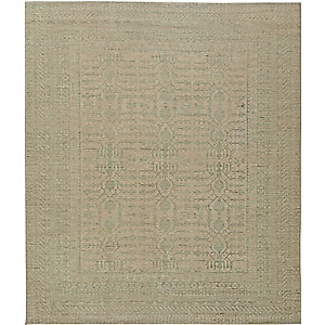 8' x 10' Modern Samarkand Taupe and Light Gray Handmade Wool Rug - N11061 Doris Leslie Blau