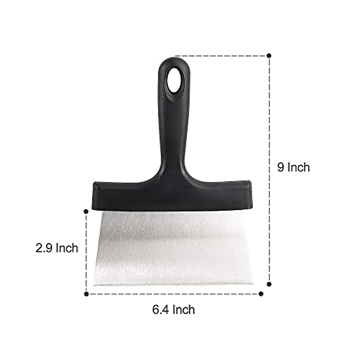 SHANGPEIXUAN Grill Scraper 6.4 Inch Stainless Steel Griddle Scraper with Plastic Handle Versatile Food Scraper Tool for Flat Top Teppanyaki BBQ Blackstone Griddle Accessories