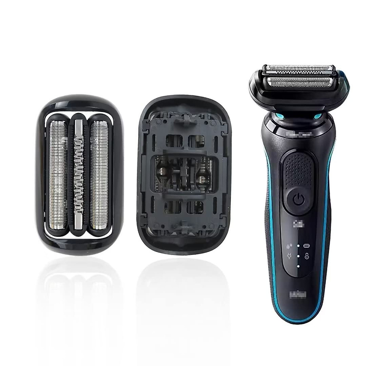 53B Replacement Electric Shaver Replacement Head for Br-aun Series 5/6 Br-aun Shaver 53B 50-R1000S/50-B1300S 6075Cc 6020S (Black)