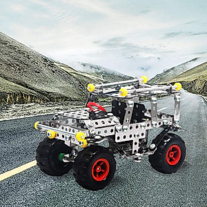 IRON COMMANDER STEM Jeep Building Toy Kit - Erector Set Model Kit, Metal Building Set, Steam Education Toy for Boys & Girls Age 8 and Up - 251 Parts