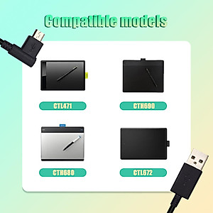Adhiper CTL471 USB Charging Cable Replacement Data Sync Power Supply Cord Compatible with Wacom-Intuos CTL480 CTL690 CTH480 CTH680 CTH690 and Wacom Bamboo CTL470 CTL671 CTL680 CTH470 (Black)