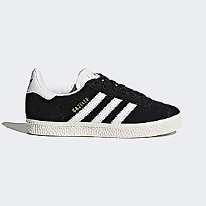 adidas Originals Kids Gazelle Black/White/Gold 11 Little Kid M