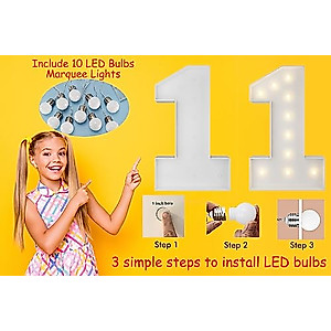 JoyBox Design 3FT Marquee Light Up Numbers Pre-Cut Frame Giant Marquee Numbers 1, Mosaic Numbers for Balloons, First 1st 21st Birthday Anniversary Decorations Party Decor