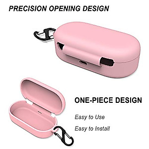 Naomo Silicone Case for TOZO T12, Soft and Flexible, Scratch/Shock Resistant Silicone Cover for TOZO T12 Headphones (Pink)
