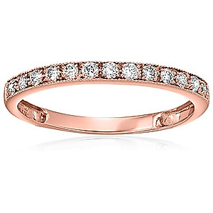 VIR JEWELS 1/4 carat (ctw) Diamond Wedding Anniversary Band for Women, Half Eternity Round Diamond Engagement Ring 14K White Gold Prong Set with Milgrain 0.25 cttw, Size 6.5