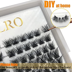 Lash Clusters 144 Pcs Cluster Lashes DIY Eyelash Extensions C D Curl 10-16mm Mega Volume Fluffy Individual Lashes Wispy Eyelashes DIY at Home, by Kmilro (Volume, 0.07C-10-16mm Mix)