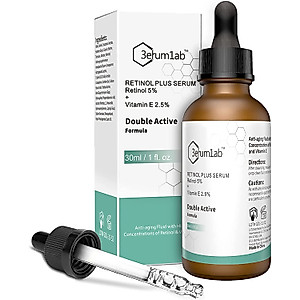 Retinol Serum High Strength for Face and Skin, Unique Double Active Ingredients of 5% Retinol & 2.5% Vitamin E, Outstanding Synthetic Effect to Reduce Wrinkle, and Dark Circle (1 PACK)
