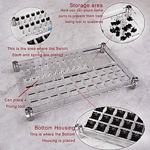 Gliging 33 Switch Tester Switch Opener Acrylic Lube Station DIY Double-Deck Removal Platform Keycaps Puller for Custom Gateron Cherry Mechanical Keyboard