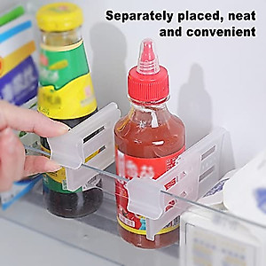 Fridge Divider, 16 Pack Refrigerator Door Organizer, Drawer Adjustable Separators, Expandable From 2.5-4.3 Inches, for Home Kitchen Office Supplies Tidy, Clear