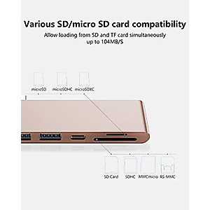 Purgo USB C Hub for MacBook Pro Air 13 15 inch M1 2022/2021-2018, MacBook Adapter with 4K HDMI, 100W PD, 40Gbps TB3 5K@60Hz, USB-C, 2 USB 3.0 and SD/Micro Card Readers