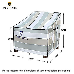 Patio Chair Covers, 2Pack, 28"Wx30"Dx36"H Dining Chair High Back Chair Cover, Heavy Duty Waterproof UV Resistant Outdoor Furniture Cover,Striped